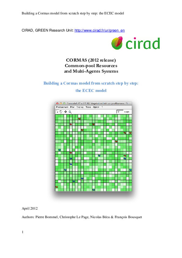(PDF) Building a Cormas model from scratch step by step: the ECEC model ...