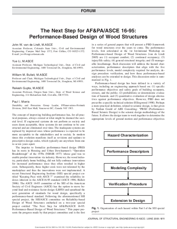 (PDF) The Next Step for AF&PA/ASCE 16-95: Performance-Based Design of ...