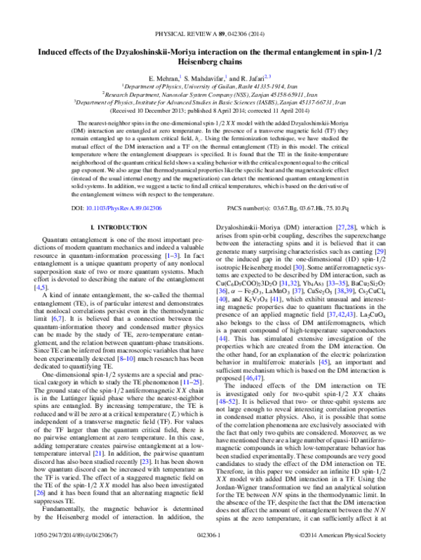 (PDF) Publisher's Note: Induced effects of the Dzyaloshinskii-Moriya interaction on the thermal ...