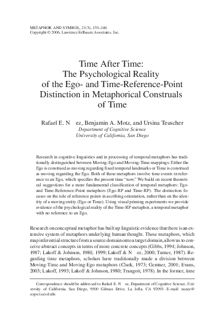 (PDF) Time after time: The psychological reality of the ego-and time ...