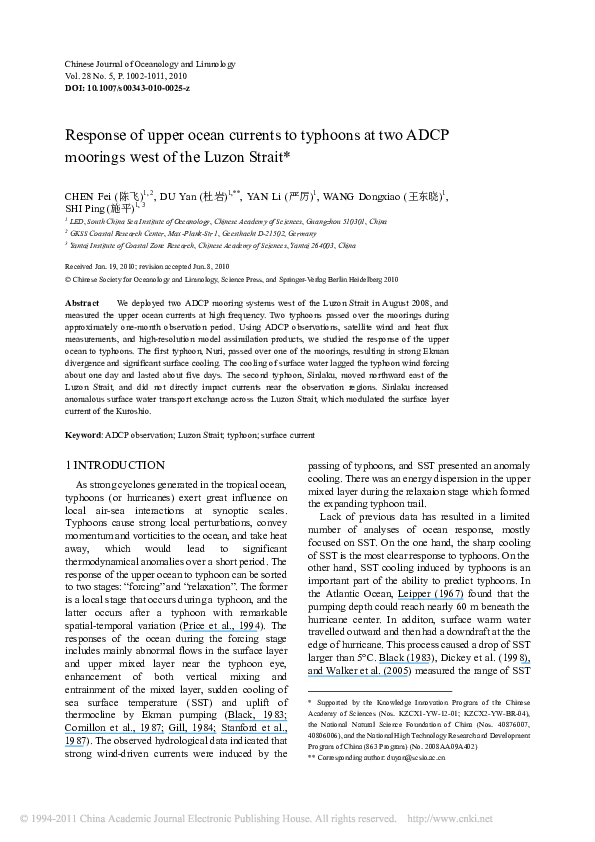 (PDF) Response of upper ocean currents to typhoons at two ADCP moorings ...