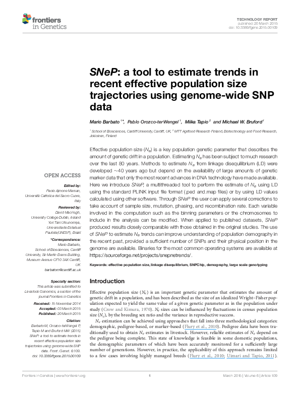 (PDF) SNeP: a tool to estimate trends in recent effective population ...