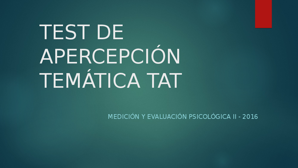 (PPT) TEST DE APERCEPCION TEMATICA TAT