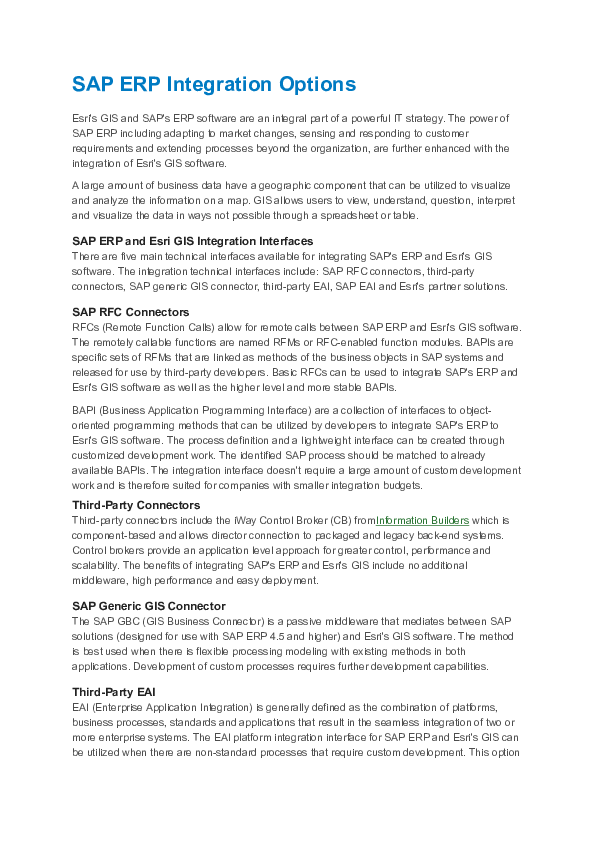 (DOC) SAP ERP Integration Options