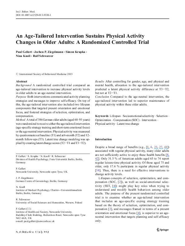 (PDF) An Age-Tailored Intervention Sustains Physical Activity Changes in Older Adults: A ...