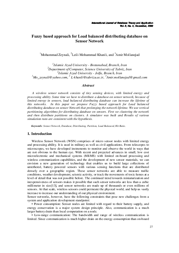 Pdf Fuzzy Based Approach For Load Balanced Distributing Database On