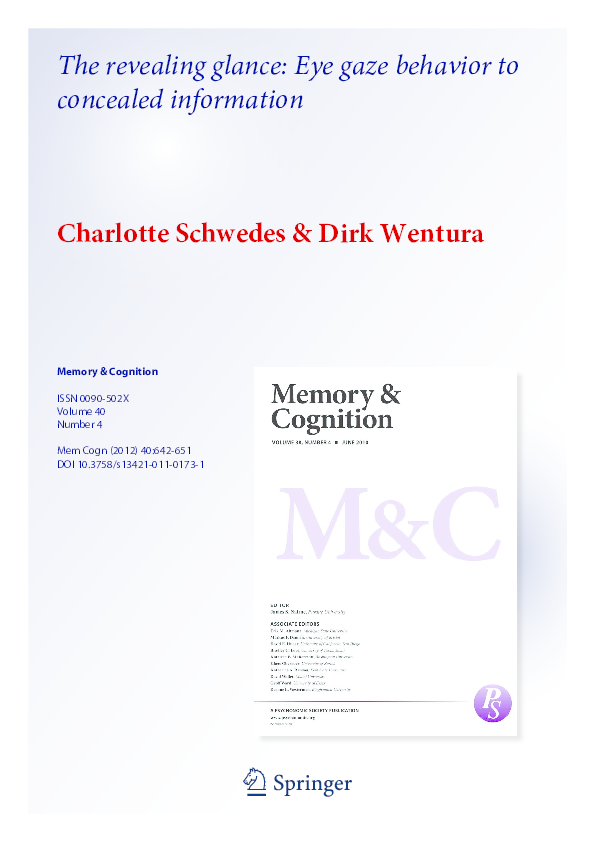 (PDF) The revealing glance: Eye gaze behavior to concealed information