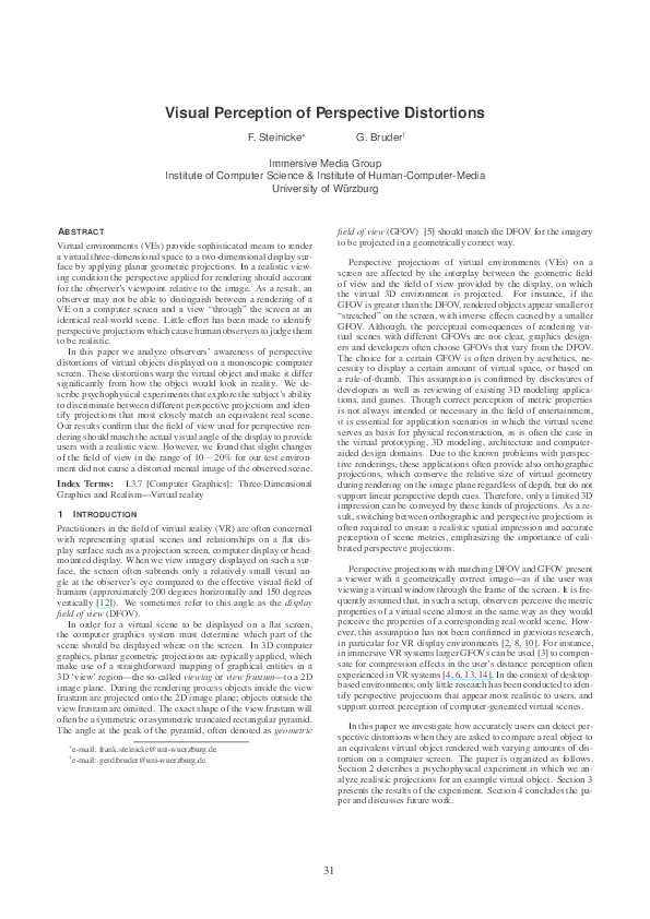(PDF) Application of a visual perception model in virtual reality | Sevil Sariyildiz - Academia.edu