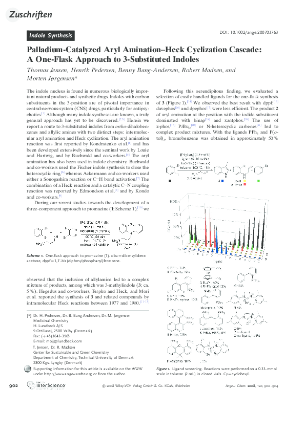 (PDF) Palladium-catalyzed aryl amination-heck cyclization cascade: a ...
