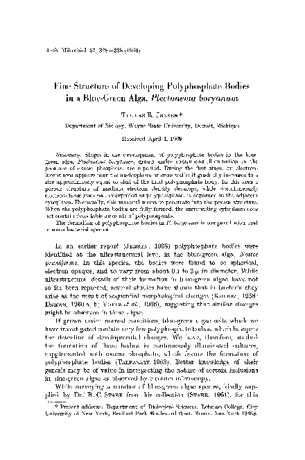 (PDF) Fine structure of developing polyphosphate bodies in a blue-green ...