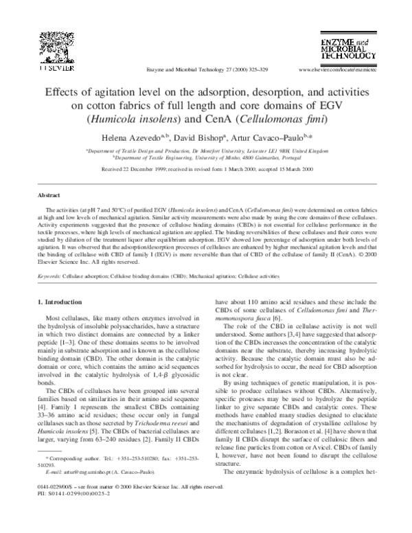 (PDF) Effects of agitation level on the adsorption, desorption, and ...