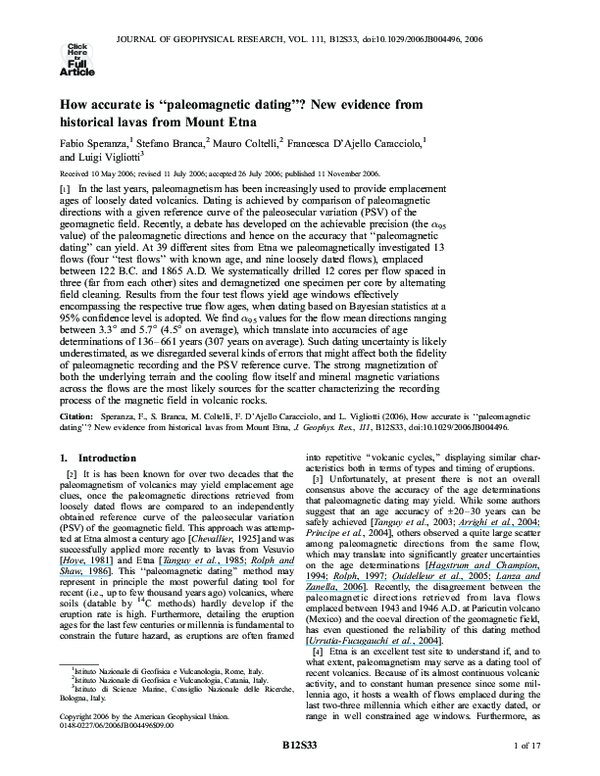 (PDF) How accurate is “paleomagnetic dating”? New evidence from ...
