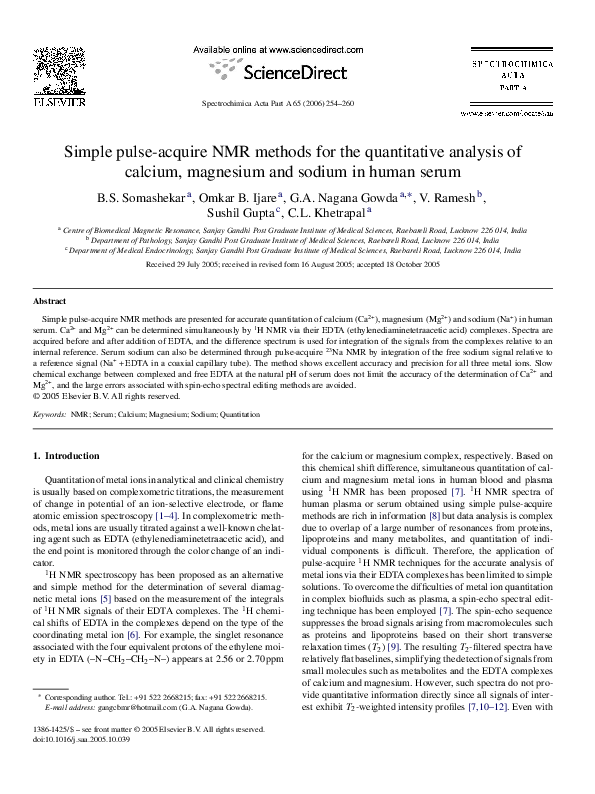 (PDF) Simple pulse-acquire NMR methods for the quantitative analysis of ...