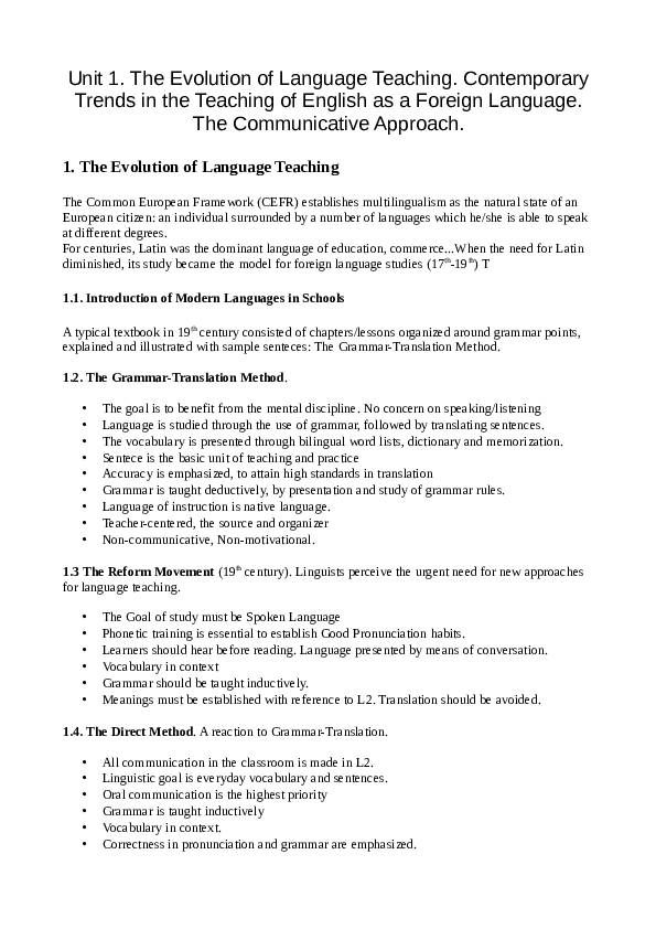 Evolution of Language Teaching