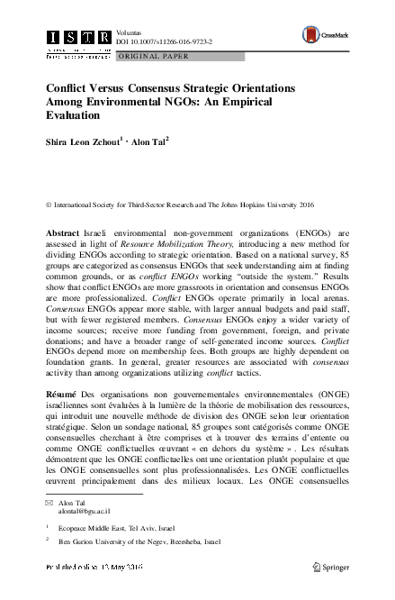 (PDF) Conflict Versus Consensus Strategic Orientations Among ...
