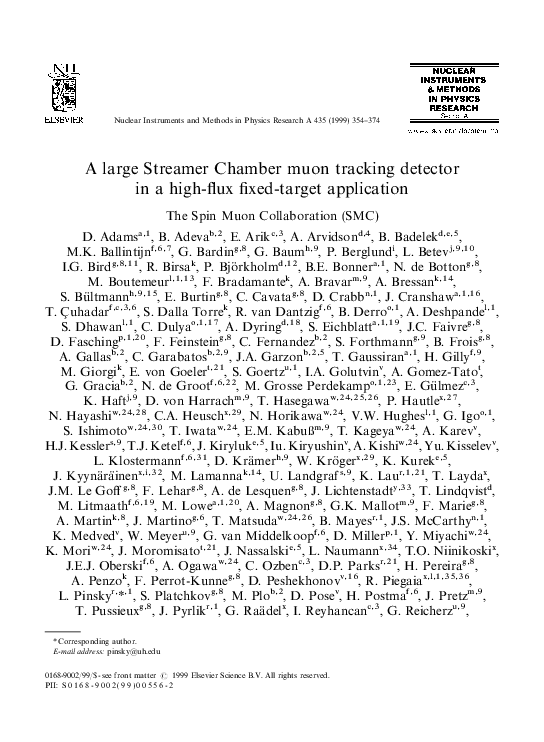 (PDF) A large streamer chamber muon tracking detector in a high-flux ...