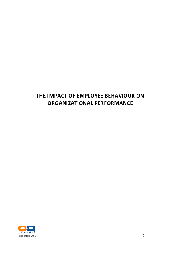 (PDF) THE IMPACT OF EMPLOYEE BEHAVIOUR ON ORGANIZATIONAL PERFORMANCE