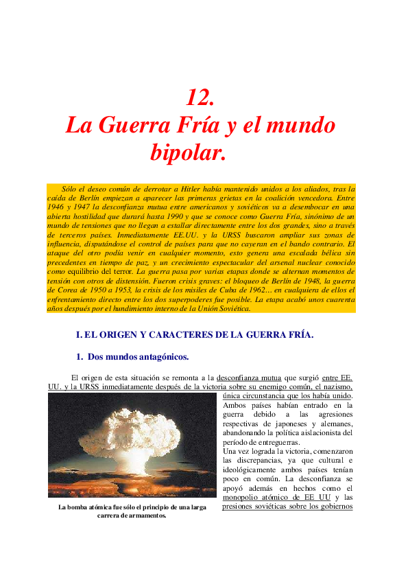 (PDF) Guerra Fria y el mundo Bipolar