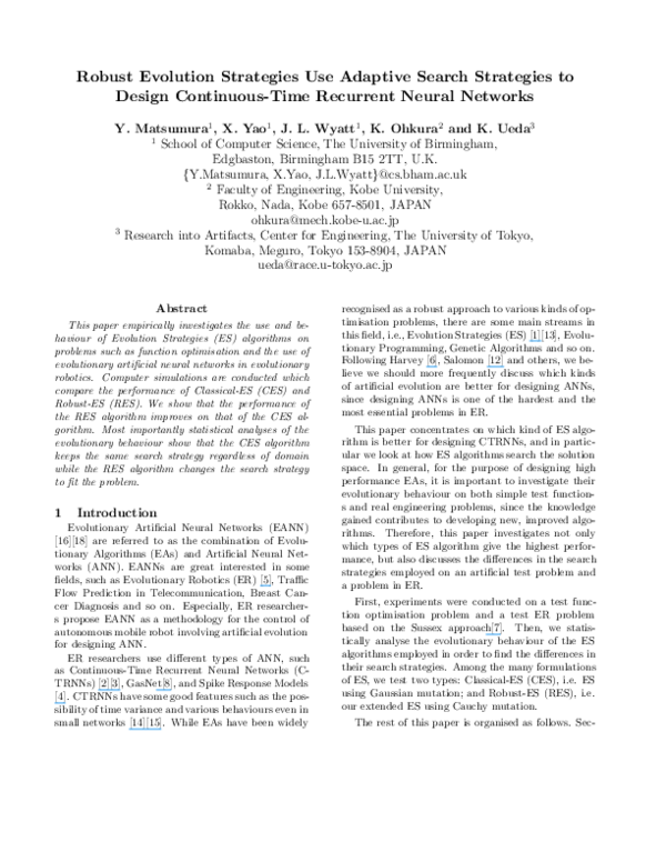 Pdf Robust Evolution Strategies Use Adaptive Search Strategies To Design Continuous Time