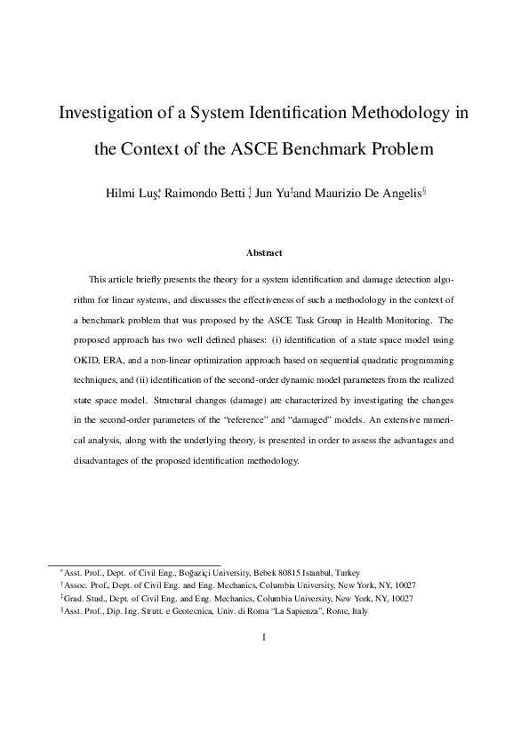 (PDF) Investigation of a System Identification Methodology in the ...