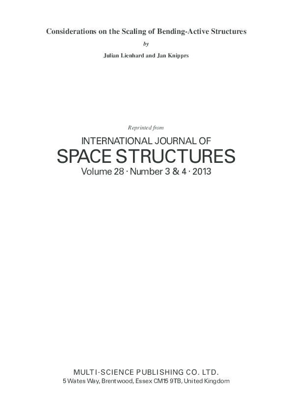 (PDF) Considerations on the Scaling of Bending-Active Structures