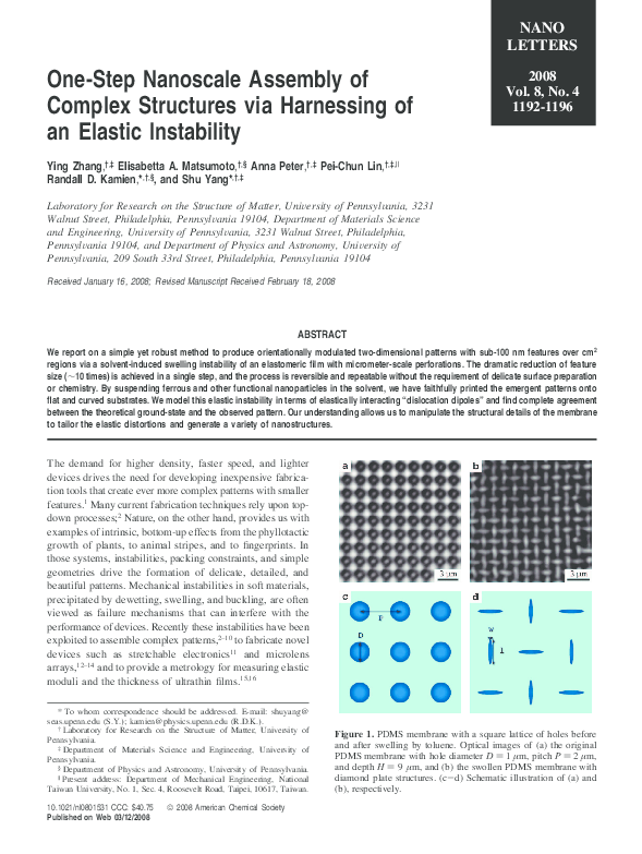 (PDF) One-step nanoscale assembly of complex structures via harnessing ...