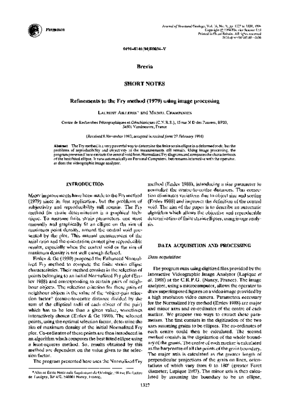 (PDF) Refinements to the Fry method (1979) using image processing