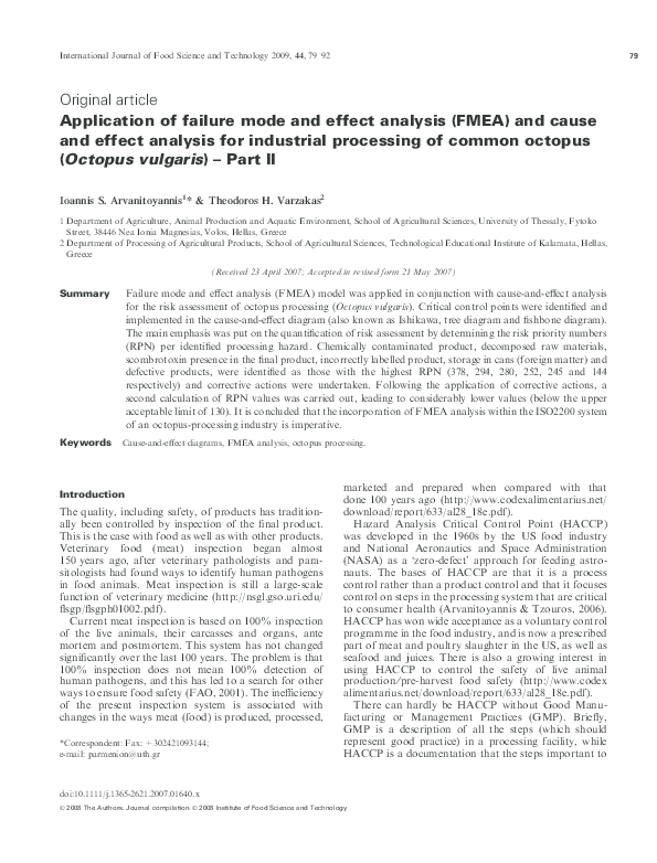 (PDF) Application of Failure Mode and Effect Analysis (FMEA), Cause and ...