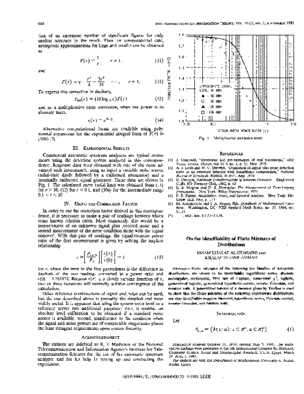 Pdf On The Identifiability Of Finite Mixtures Of Distributions