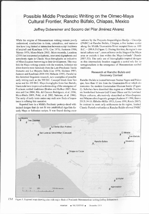 (PDF) Possible Middle Preclassic Writing on the Olmec-Maya Cultural ...