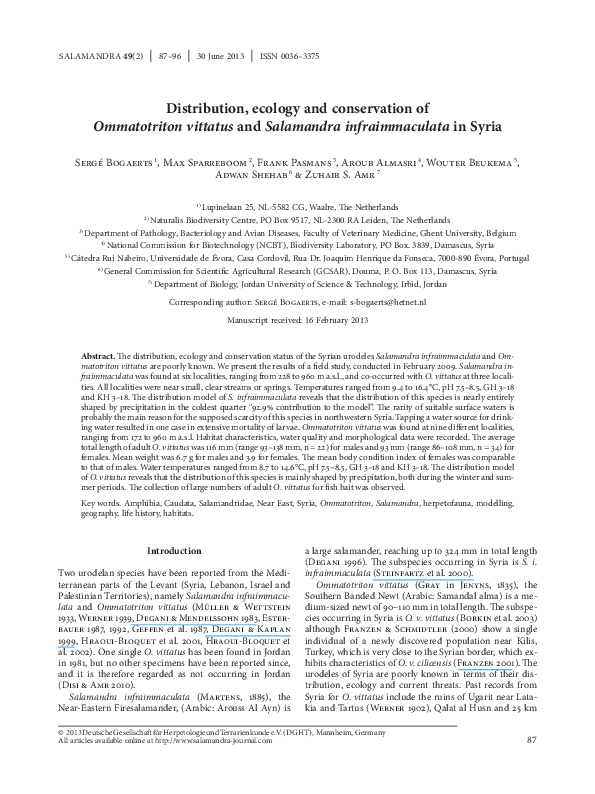 (PDF) SERGÉ BOGAERTS, FRANK PASMANS, MAX SPARREBOOM, AROUB ALMASRI ...