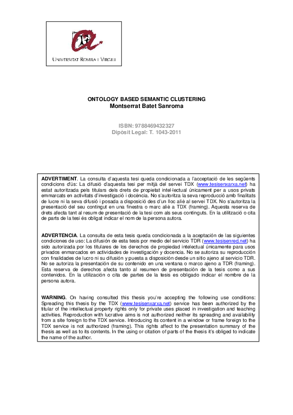 (PDF) Ontology-based semantic clustering