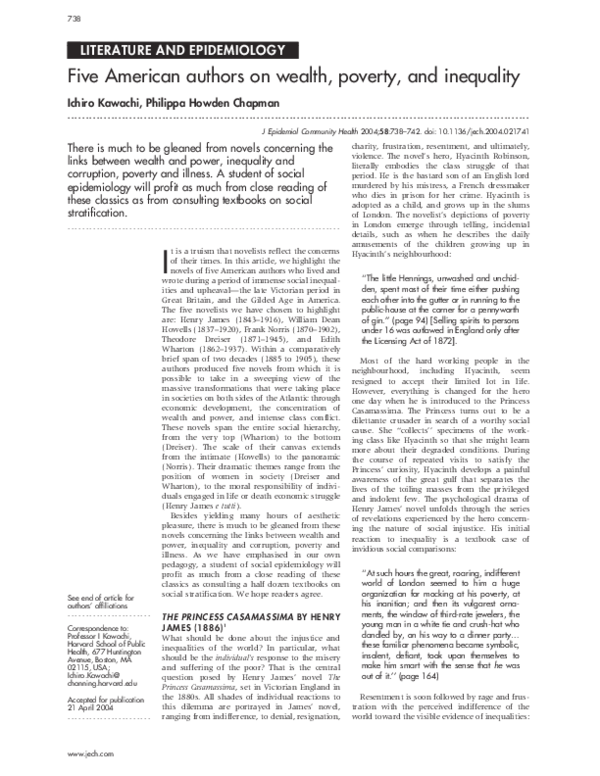 (PDF) Five American authors on wealth, poverty, and inequality