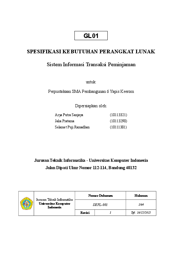 (DOC) Dokumen.tips skpl spesifikasi kebutuhan perangkat lunak final