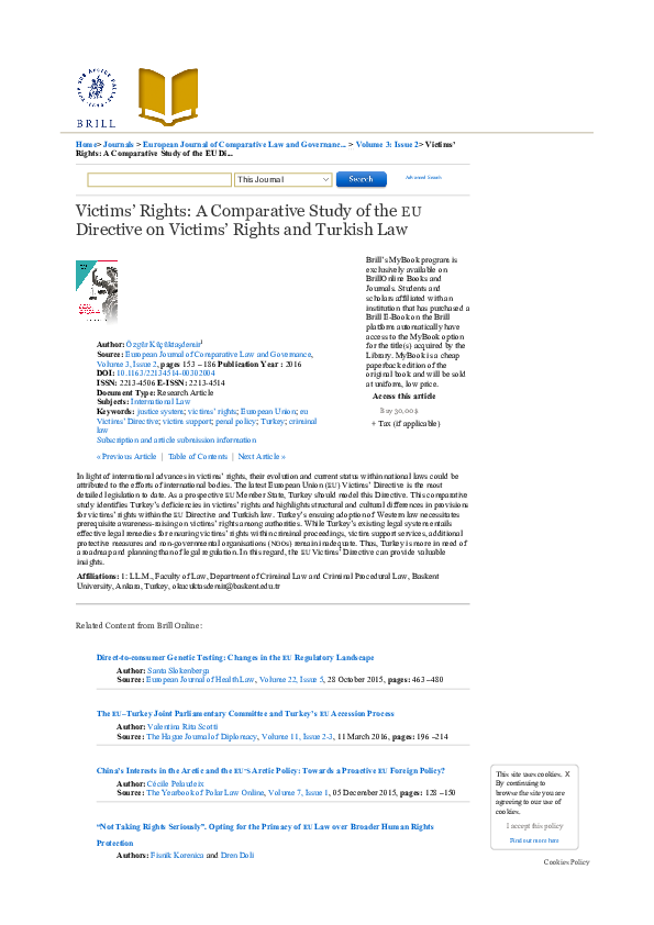 (PDF) Victims’ Rights: A Comparative Study of the EU Directive on ...