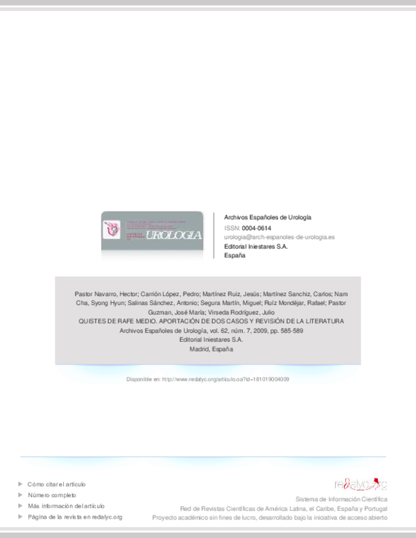 (PDF) Quistes de rafe medio: Aportación de dos casos y revisión de la ...