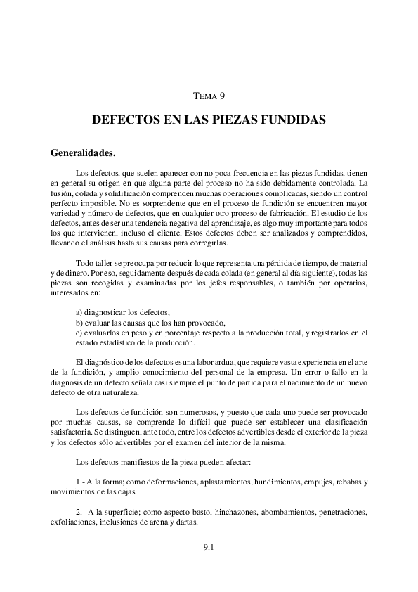 (PDF) DEFECTOS EN LAS PIEZAS FUNDIDAS