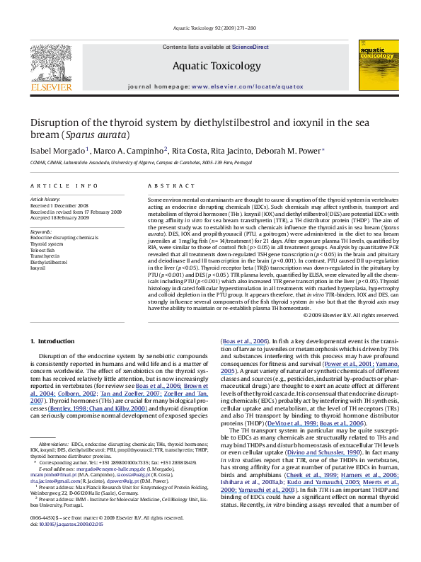 (PDF) Disruption of the Thyroid System by Diethylstilbestrol and ...