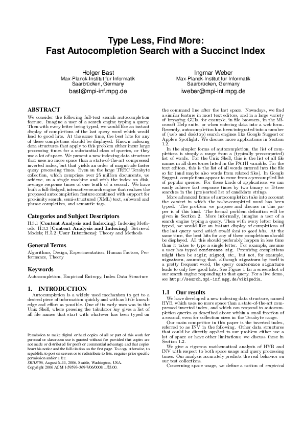 (PDF) Type less, find more