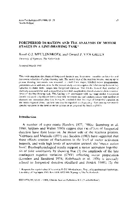 (PDF) Foreperiod duration and the analysis of motor stages in a line ...