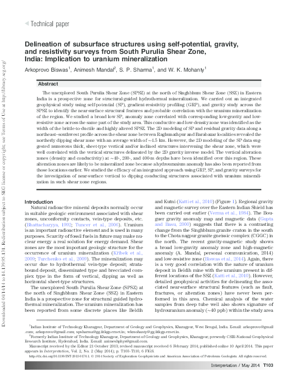 Pdf Delineation Of Subsurface Structures Using Self Potential