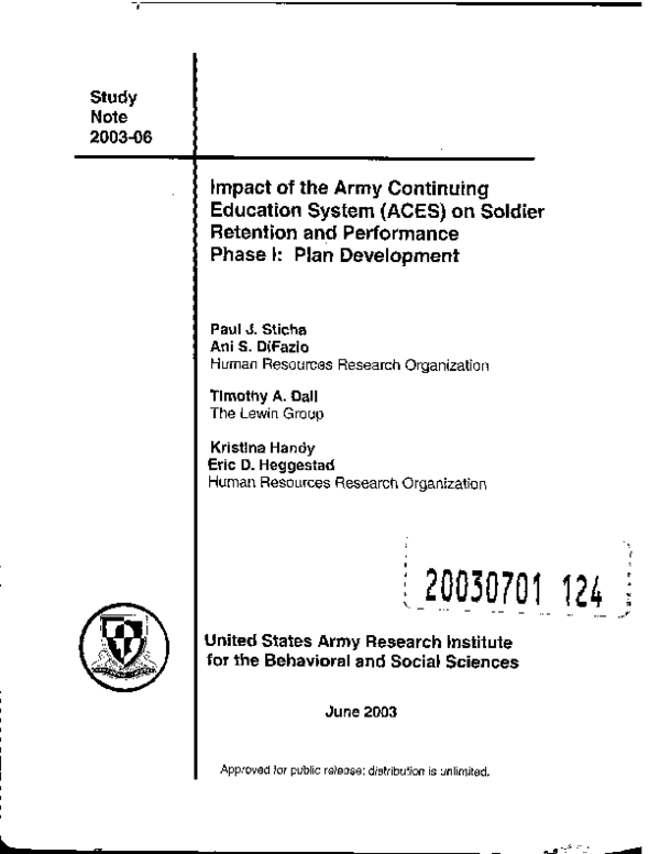 (PDF) Impact of the Army Continuing Education System (ACES) on Soldier ...