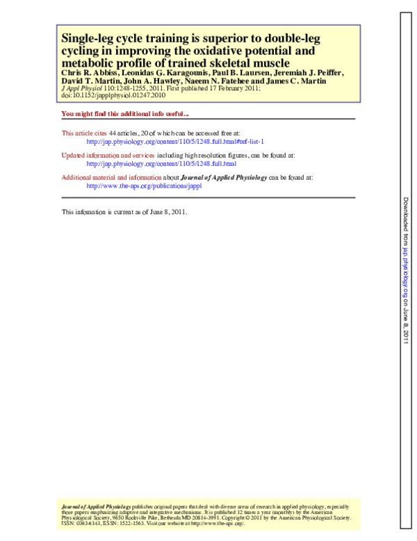 (PDF) Single-leg cycle training is superior to double-leg cycling in ...