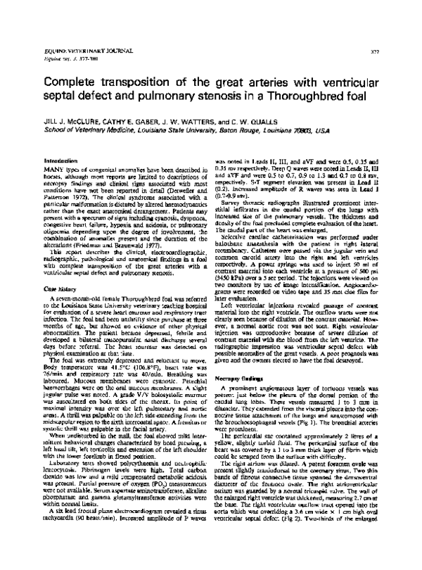 (PDF) Complete transposition of the great arteries with ventricular ...