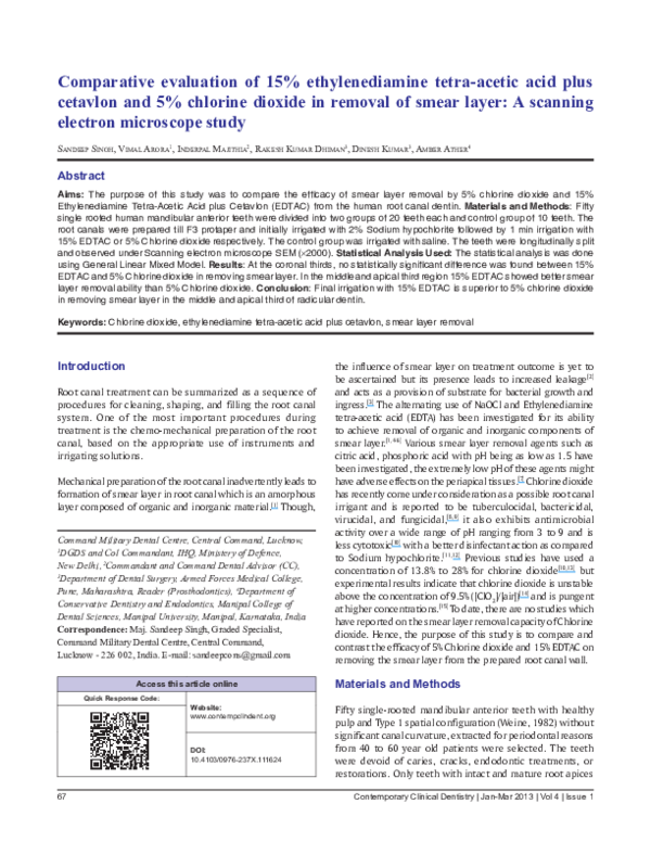 (PDF) EDTAC vs Chlorine Dioxide for Smear Layer Removal