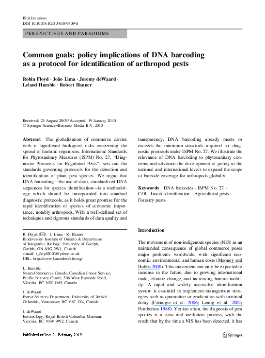 (PDF) DNA Barcoding and Its Applications | Anssy Juddy - Academia.edu