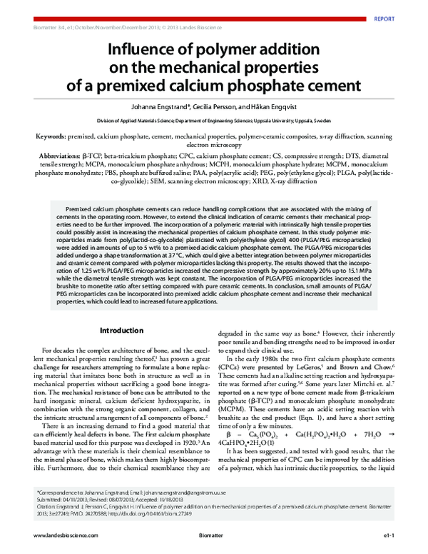 (PDF) Influence of polymer addition on the mechanical properties of a ...