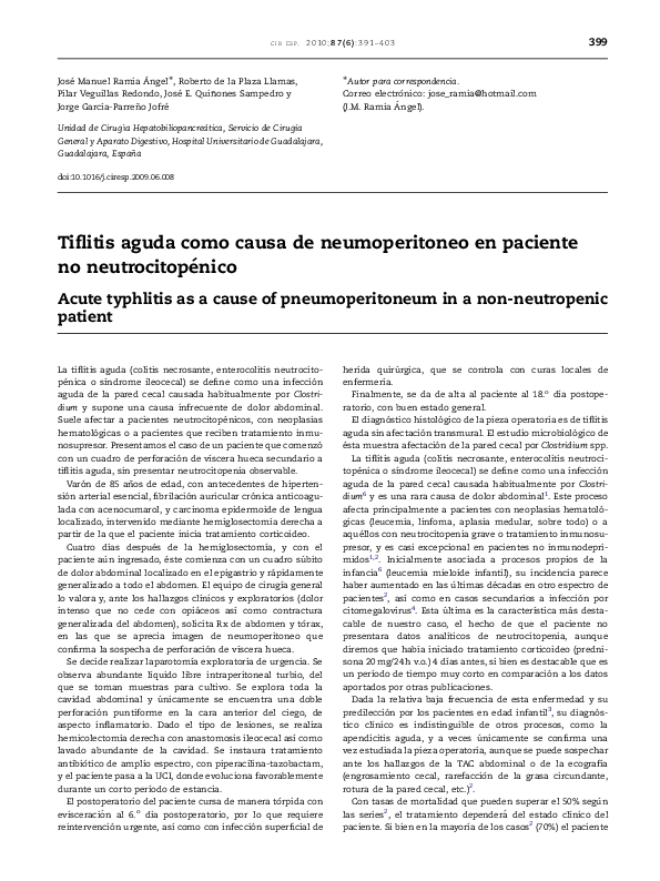 (PDF) Tiflitis aguda como causa de neumoperitoneo en paciente no ...
