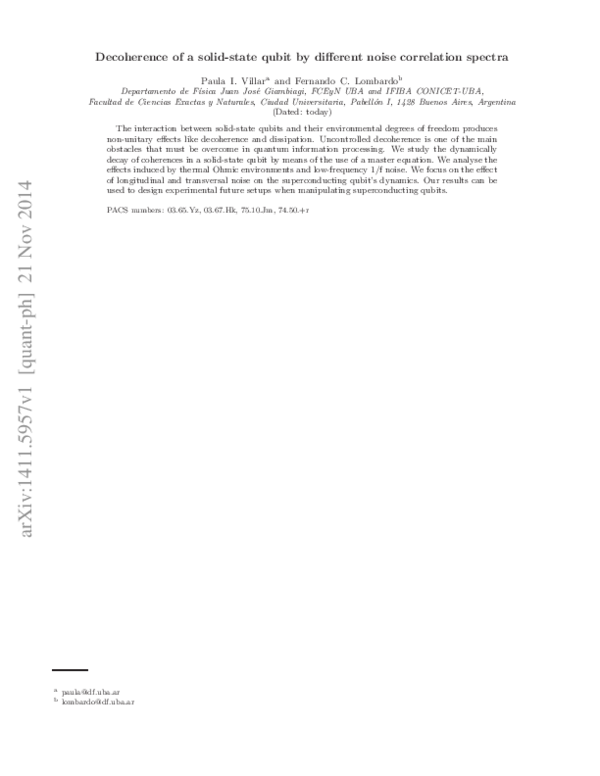 (PDF) Decoherence of a solid-state qubit by different noise correlation spectra