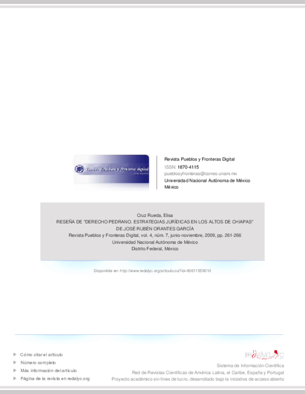 (PDF) Reseña De "Derecho Pedrano. Estrategias Jurídicas en Los Altos De Chiapas" De José Rubén ...